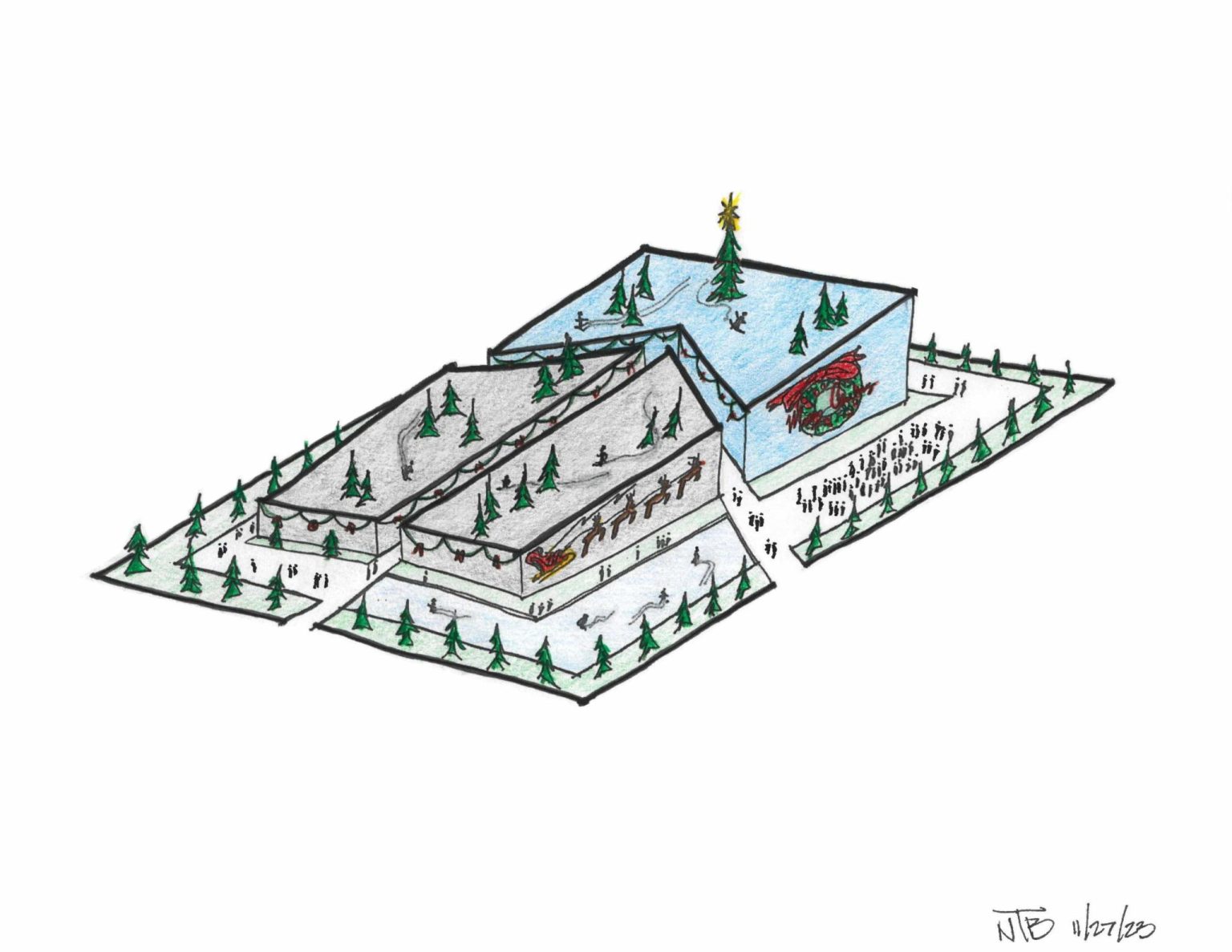 The story of Nicholas Bloom's Christmas sketches - Elevatus Architecture